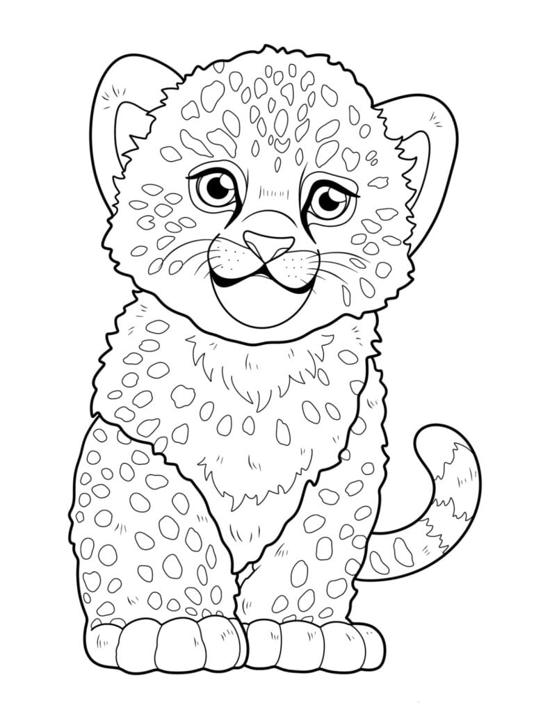 Cheetah Coloring Pages For Kids - Free PDF Printables