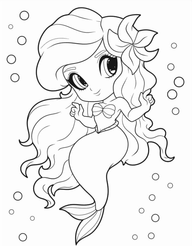 Mermaid Coloring Pages For Kids | Free PDF Printables