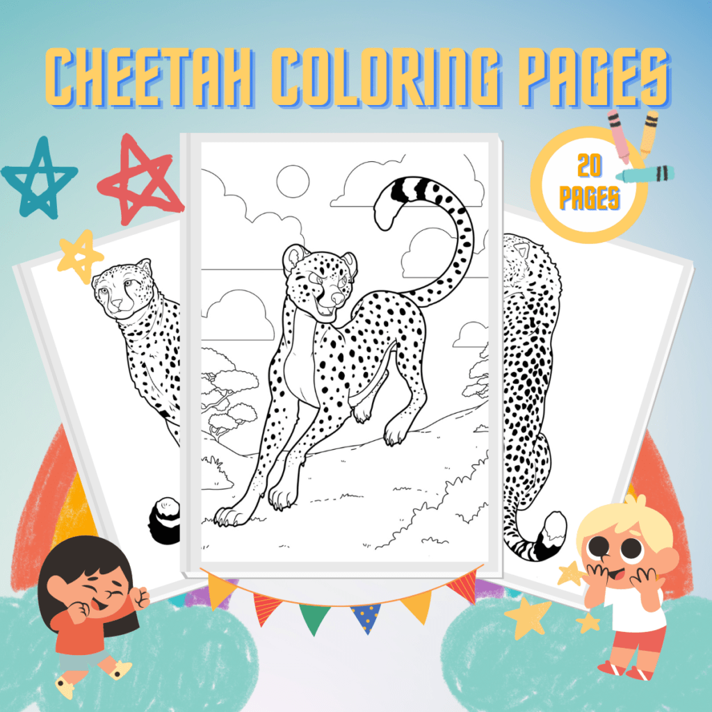Cheetah Coloring Pages For Kids - Free PDF Printables
