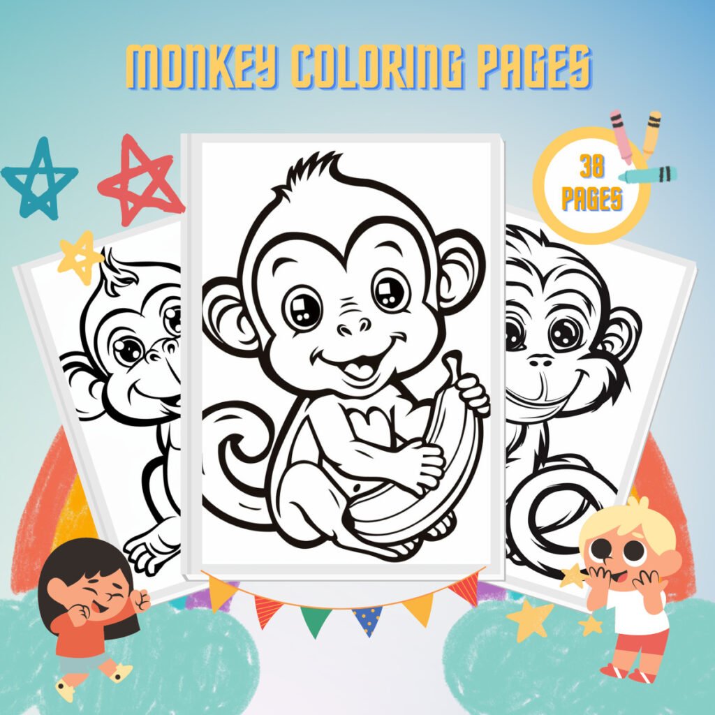 39 Monkey Coloring Pages For Kids - Free PDF Printables