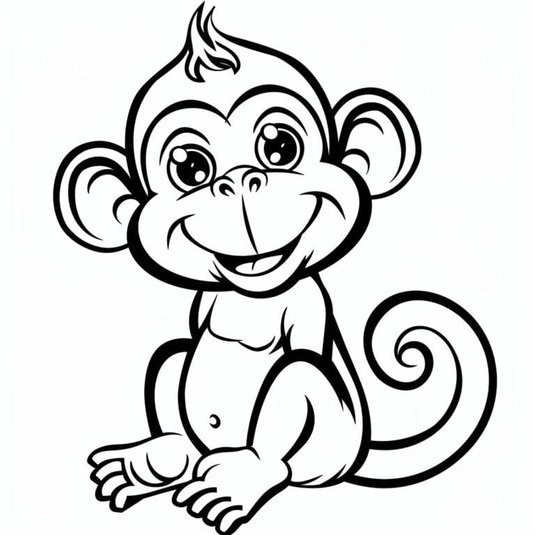 39 Disegni Scimmia Da Colorare Per Bambini - PDF stampabili gratuiti