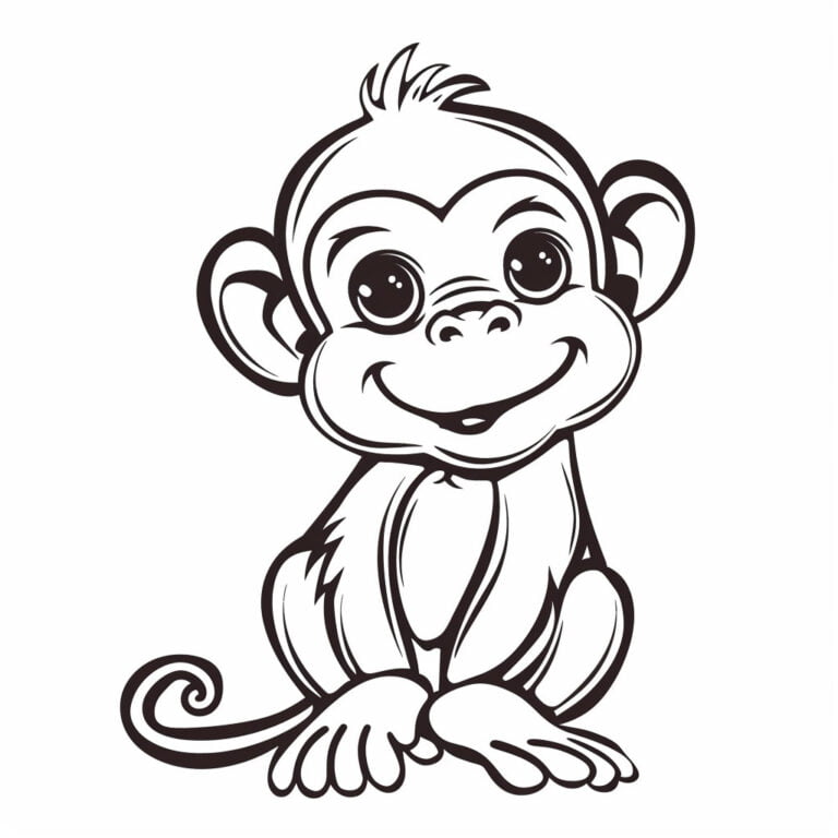 39 Disegni Scimmia Da Colorare Per Bambini - PDF stampabili gratuiti