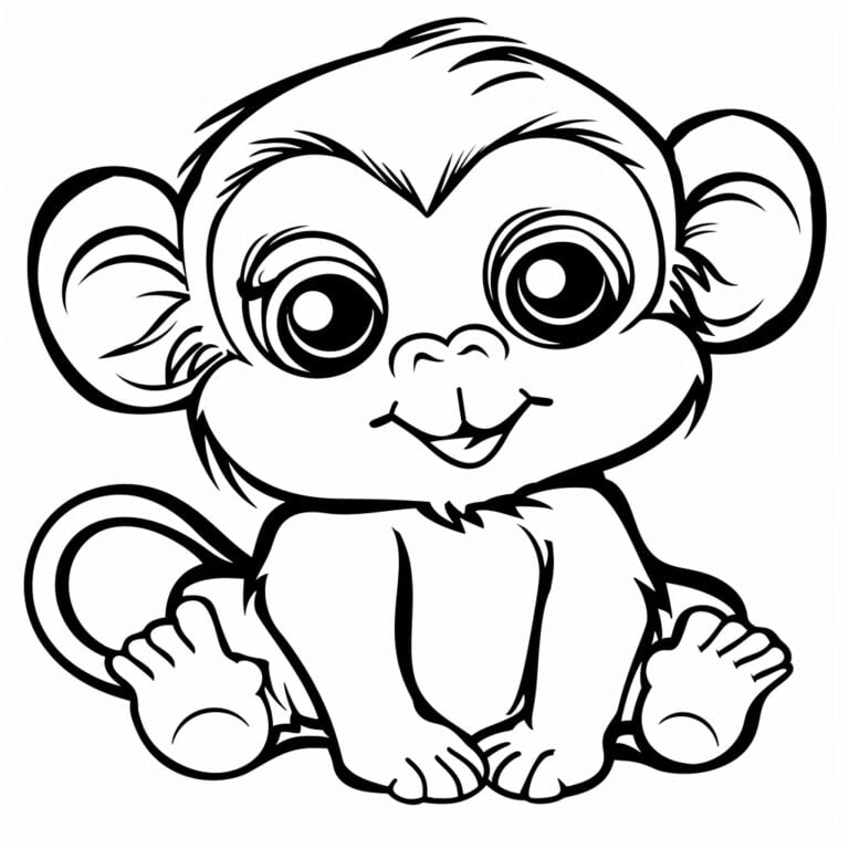 39 Disegni Scimmia Da Colorare Per Bambini - PDF stampabili gratuiti