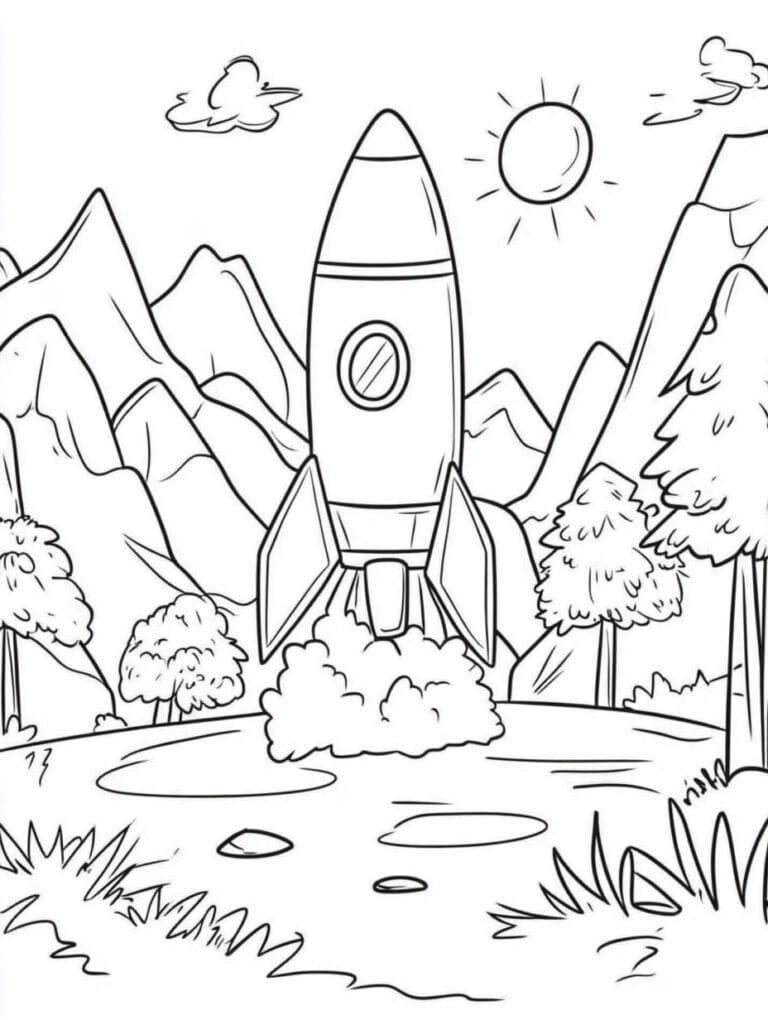 15 Free Rocket Coloring Pages For Kids - Blast Off!