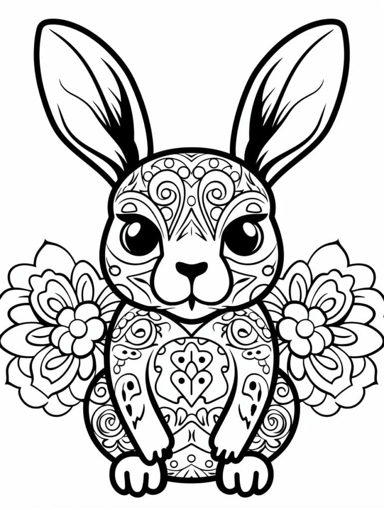 45 Disegni Conigli da colorare per bambini - PDF stampabili gratuiti