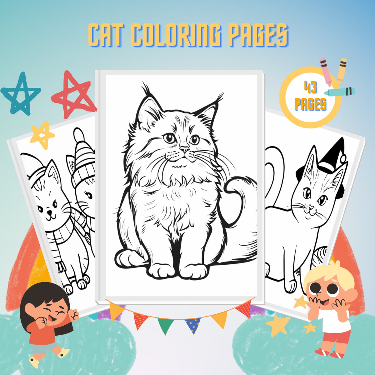 71 dibujos para colorear de gatos para niños - Imprimibles gratis | SSColoring