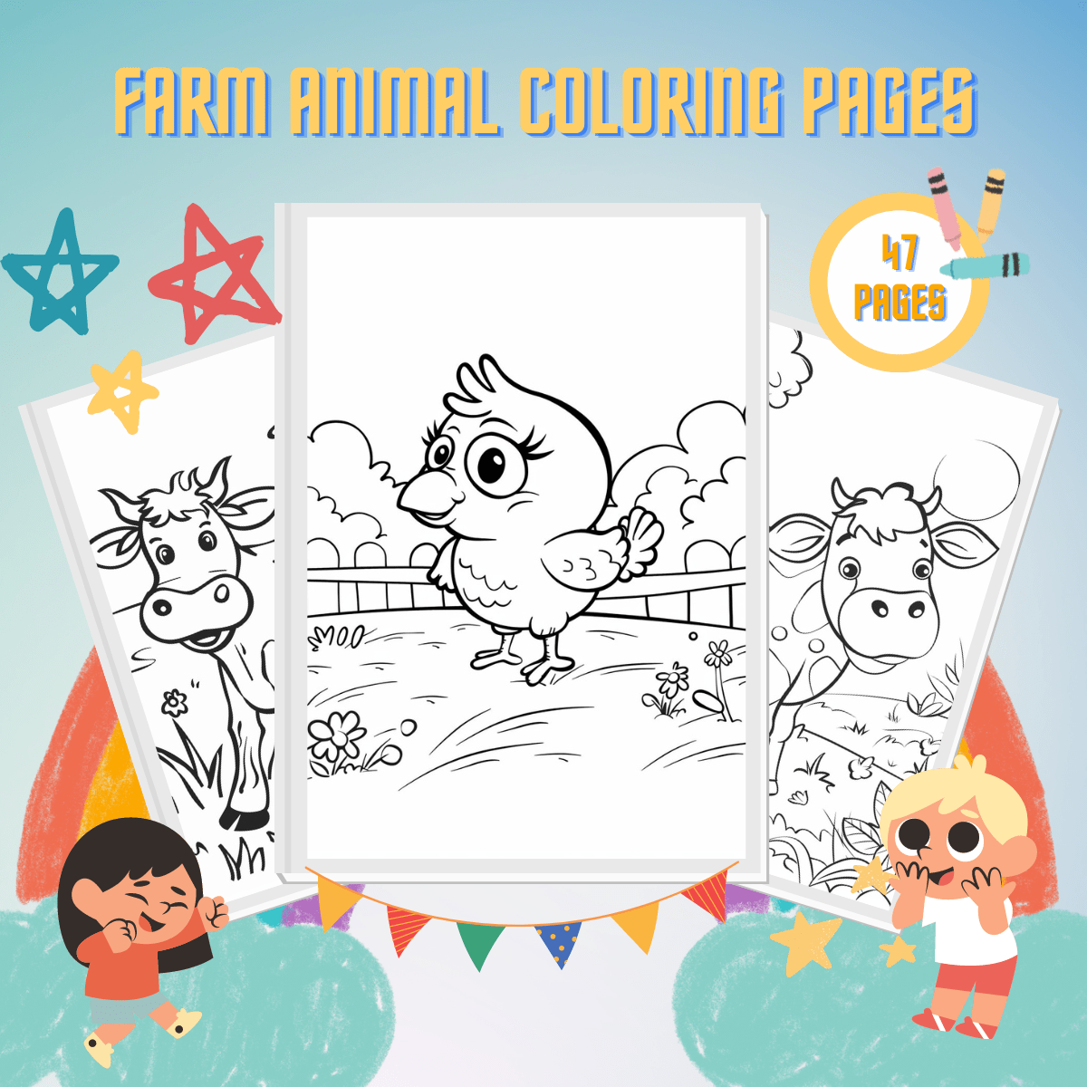 Free Printable Barnyard Animal Coloring Pages for Kids
