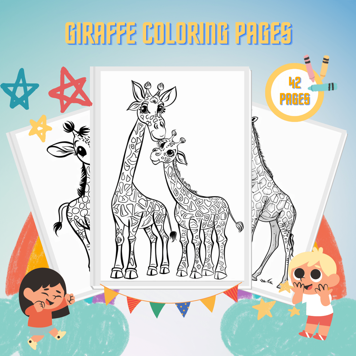Disegni Da Colorare Di Giraffe Per Bambini Pagina Da Colorare Con
