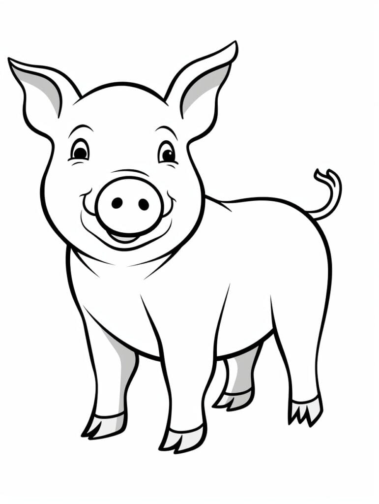 68 Porc de colorat: distracție gratuită și imprimabilă