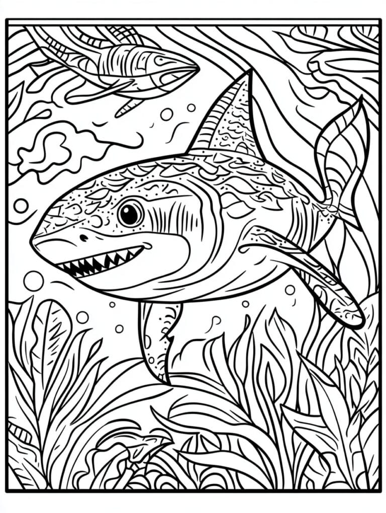 44 Rechin de colorat: scufundă-te în distracție! - SSColoring