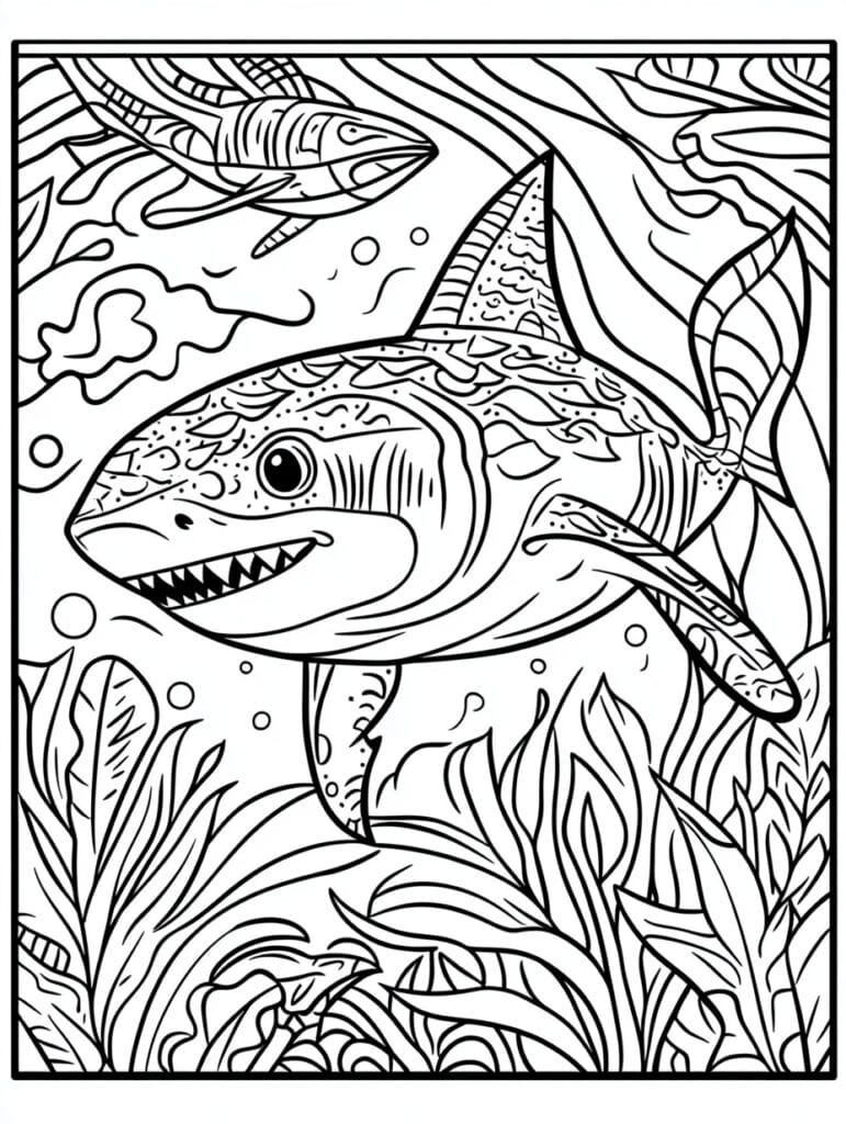 44 Rechin de colorat: scufundă-te în distracție! - SSColoring