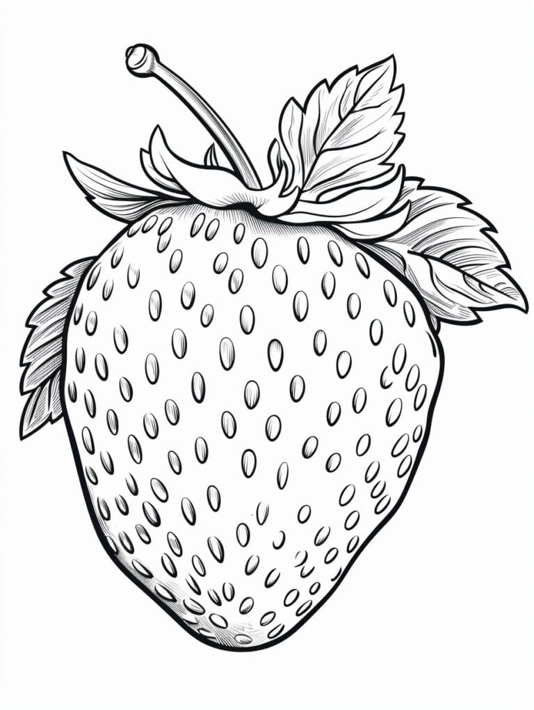 33 Capsuni de colorat - Imprimabile PDF gratuite