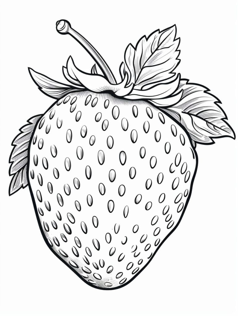 33 Capsuni de colorat - Imprimabile PDF gratuite