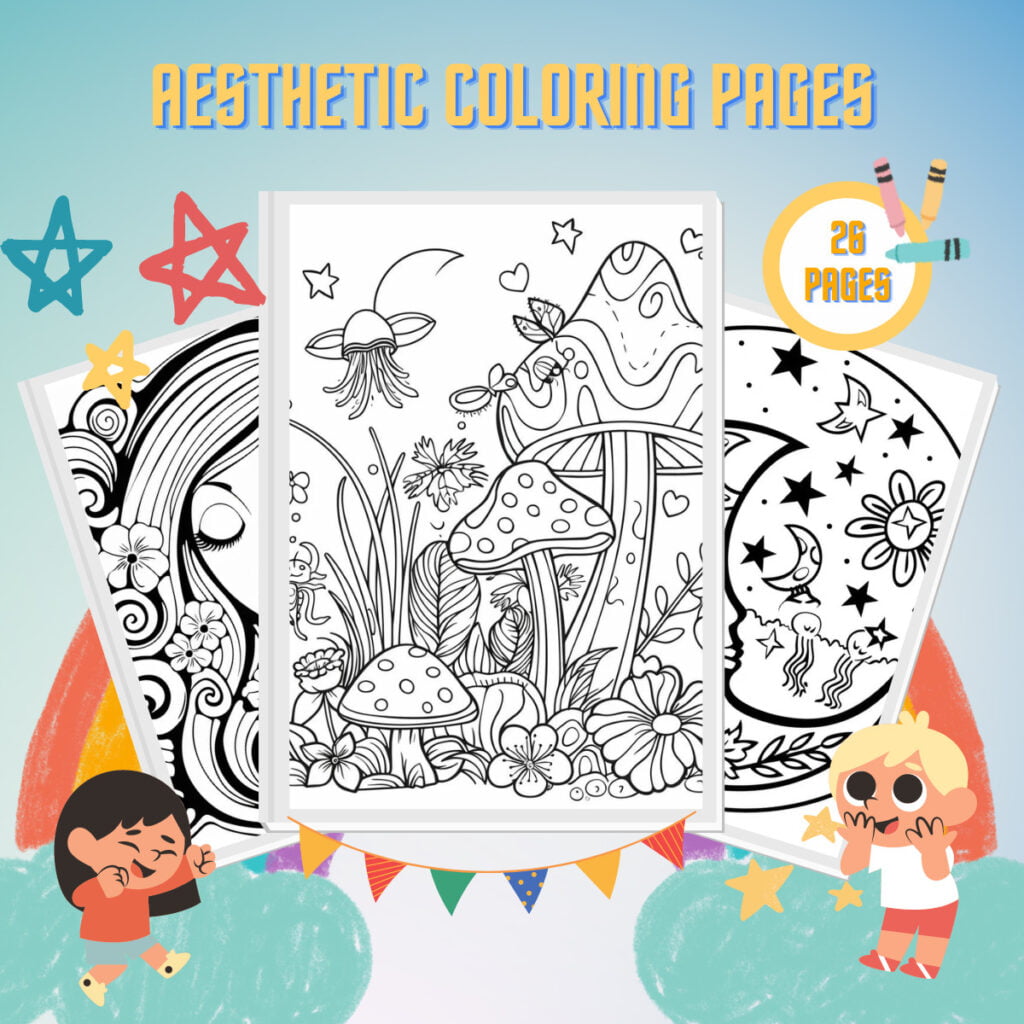 27 Aesthetic Coloring Pages For Kids - Free PDF Printables