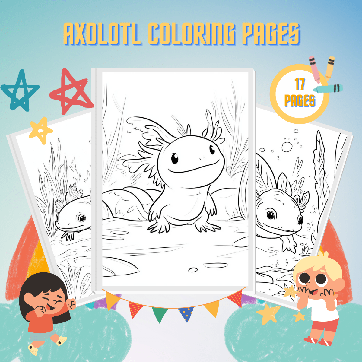 18 Free Axolotl Coloring Pages For Kids | SSColoring