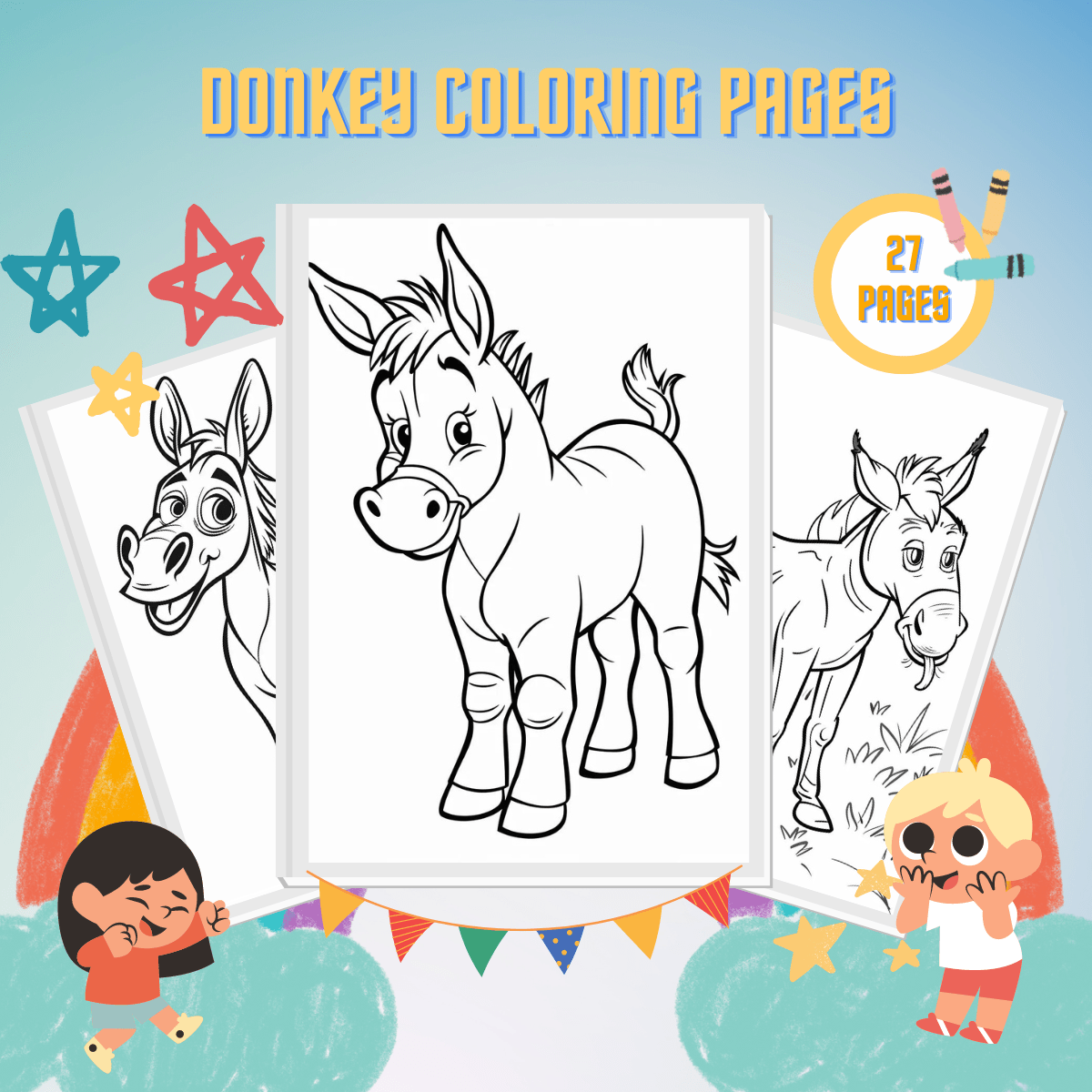 28 Donkey Coloring Pages | Free Printable & Download