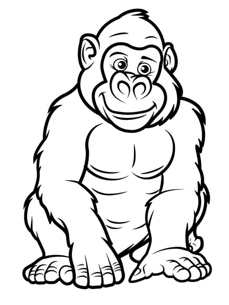 23 Disegni Gorilla Da Colorare | Download gratuito e PDF stampabile
