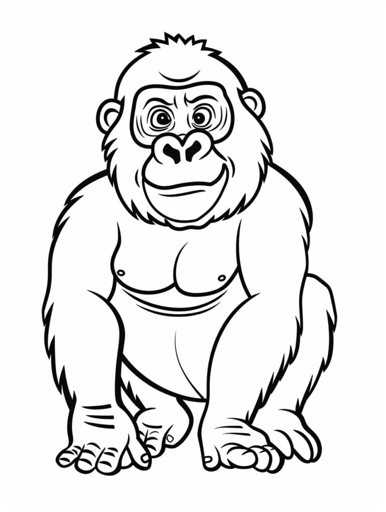 23 Disegni Gorilla Da Colorare | Download gratuito e PDF stampabile
