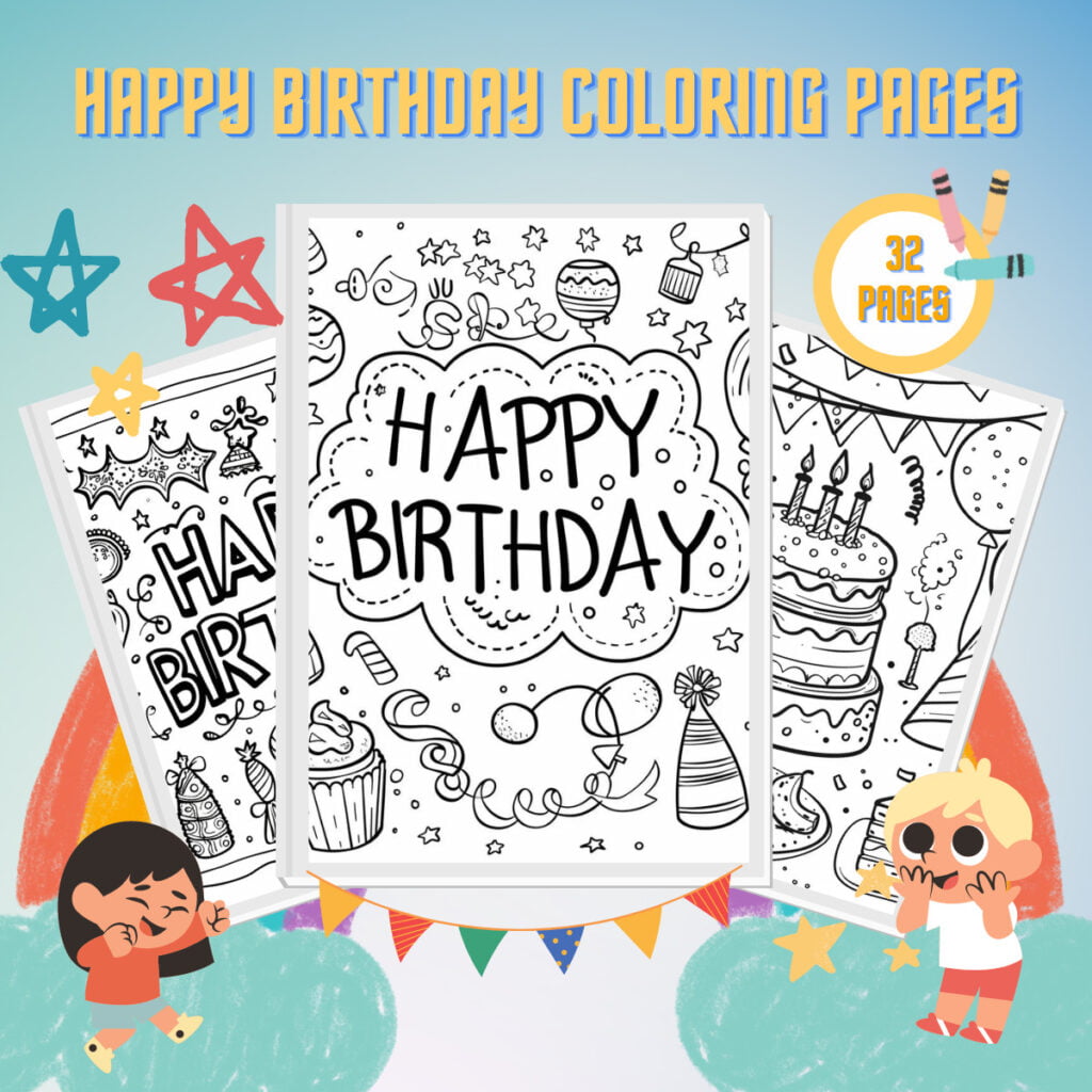 33 coloriage pour un joyeux anniversaire - Imprimables PDF gratuits