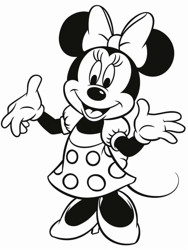 32 ZDARMA Omalovánky Minnie Mouse: Tisk a vybarvování online