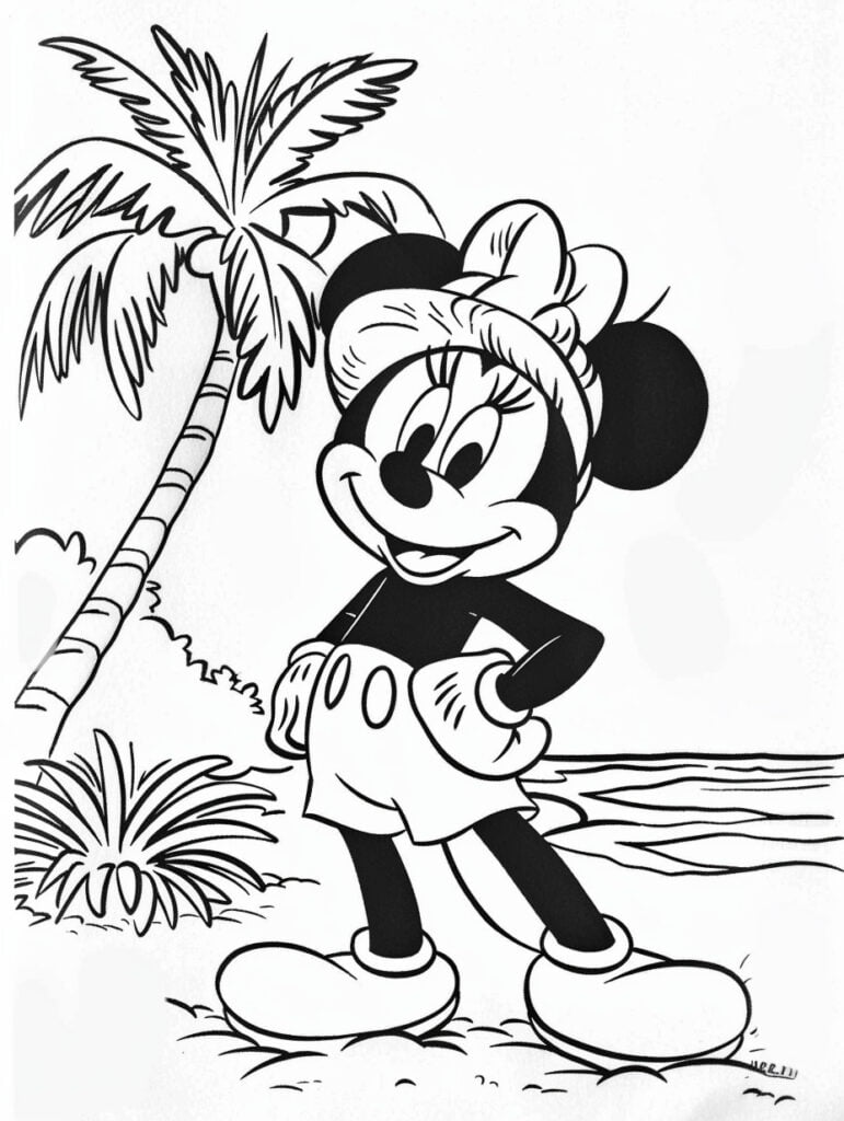 32 ZDARMA Omalovánky Minnie Mouse: Tisk a vybarvování online