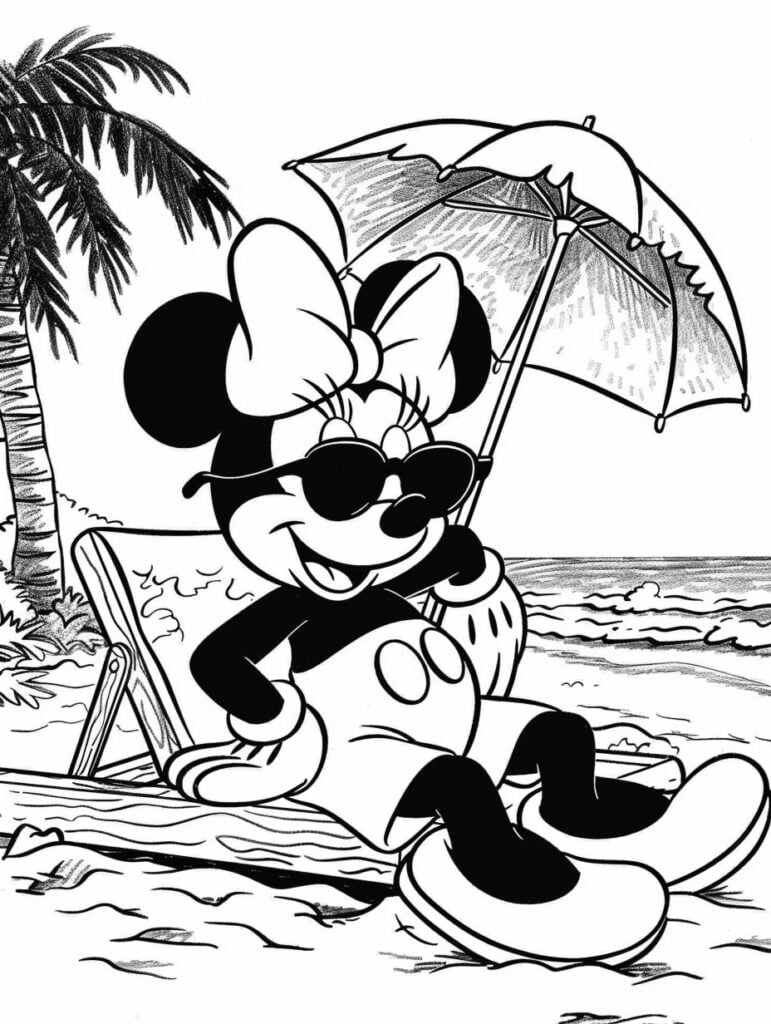 32 ZDARMA Omalovánky Minnie Mouse: Tisk a vybarvování online