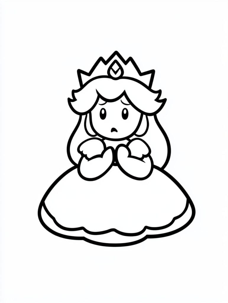 26 Princess Peach Coloring Pages For Kids - SSColoring