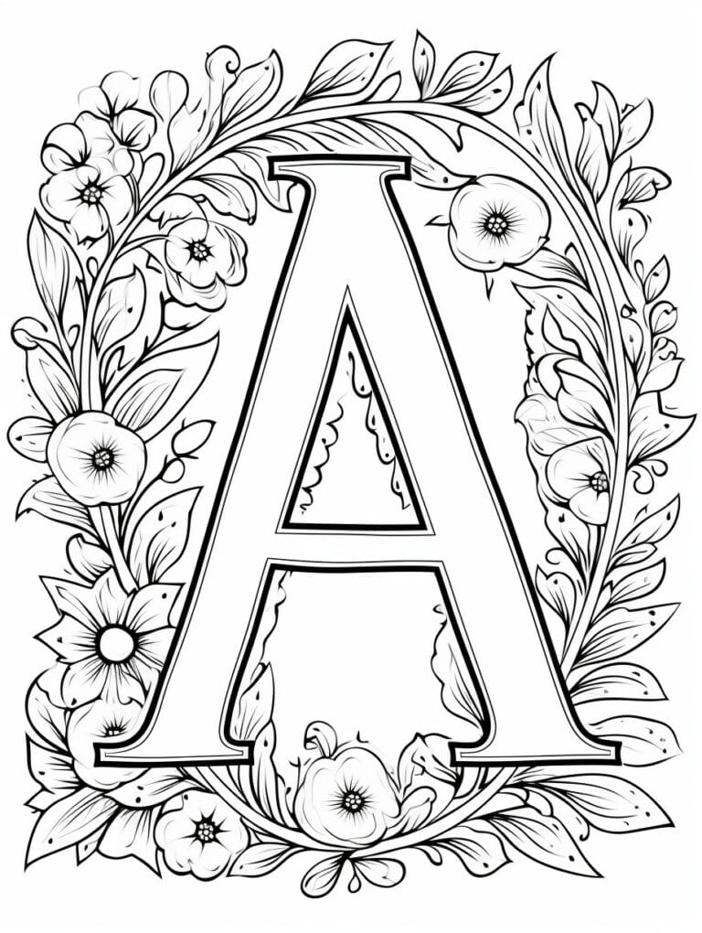26 desene Litera A de colorat: Spark Imagination & Learning