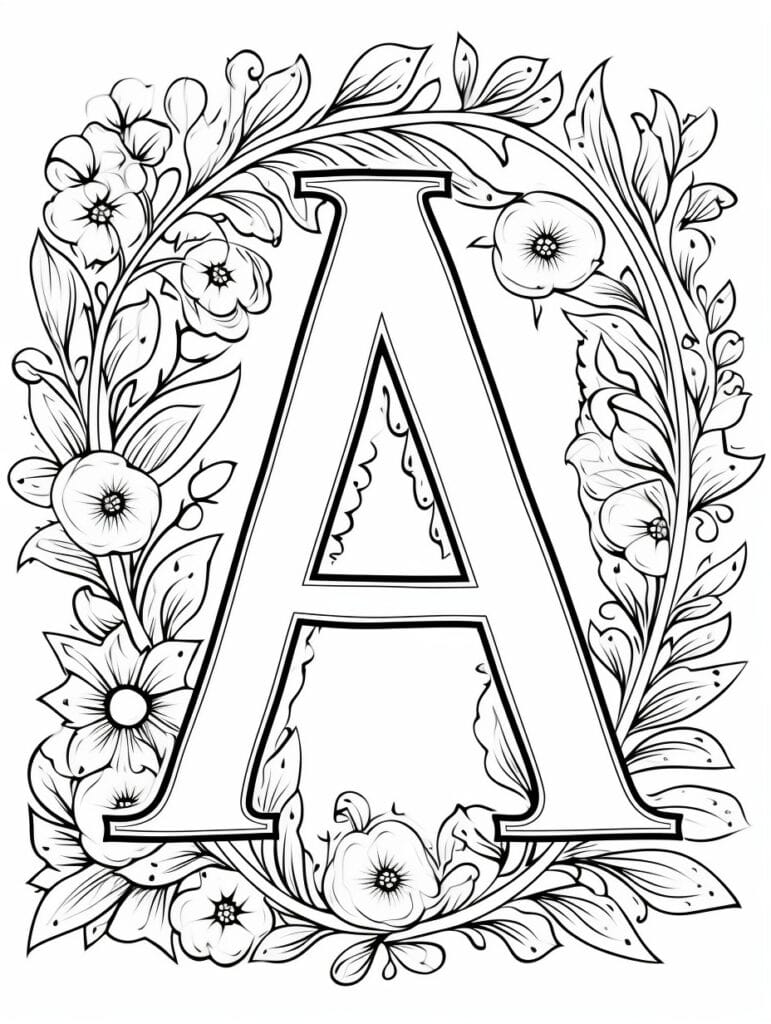 26 desene Litera A de colorat: Spark Imagination & Learning