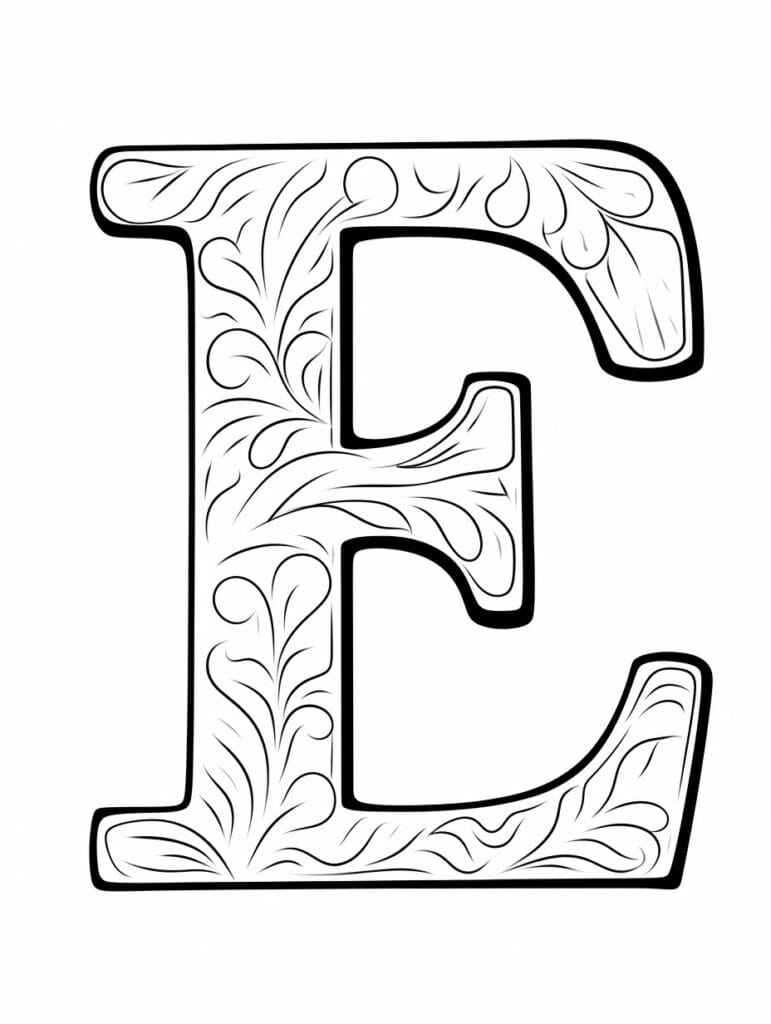 22 Letter E kleurplaat: een wonderlijke wereld vol E's wacht op je!