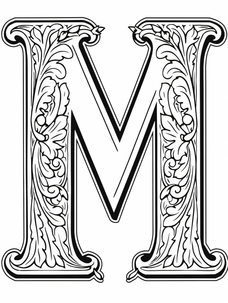 19 desene Litera M de colorat: o călătorie magică a imaginației