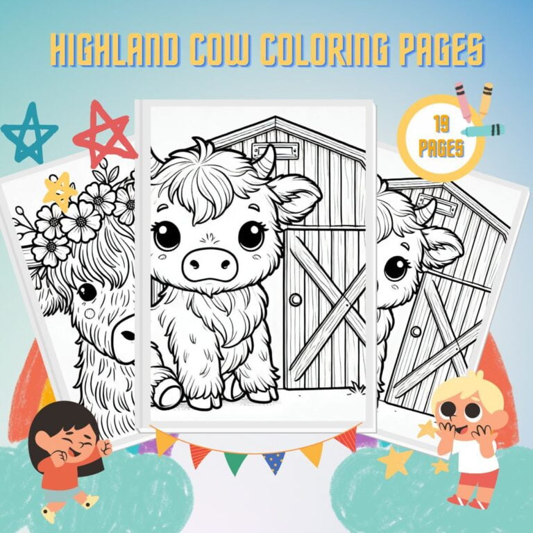 20 Highland Cow Coloring Pages For Kids | Free Download & Print