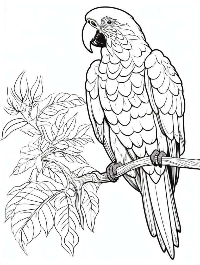 28 Desenhos de Papagaio para colorir: uma aventura colorida para crianças