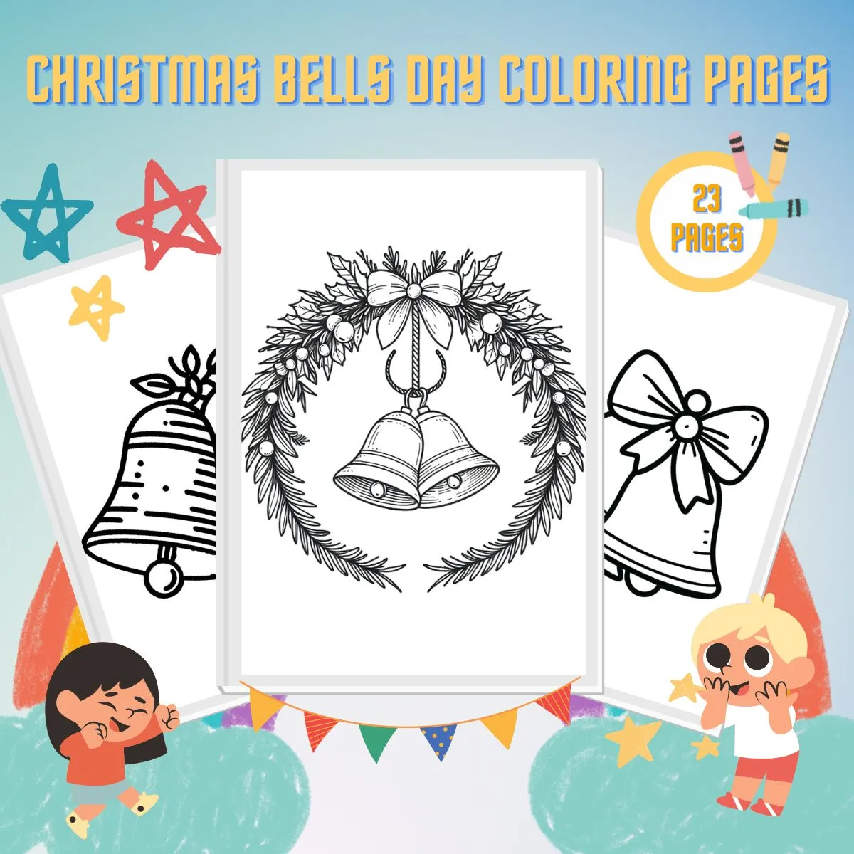 24 Campanas De Navidad Para Colorear - Descargar PDF gratis