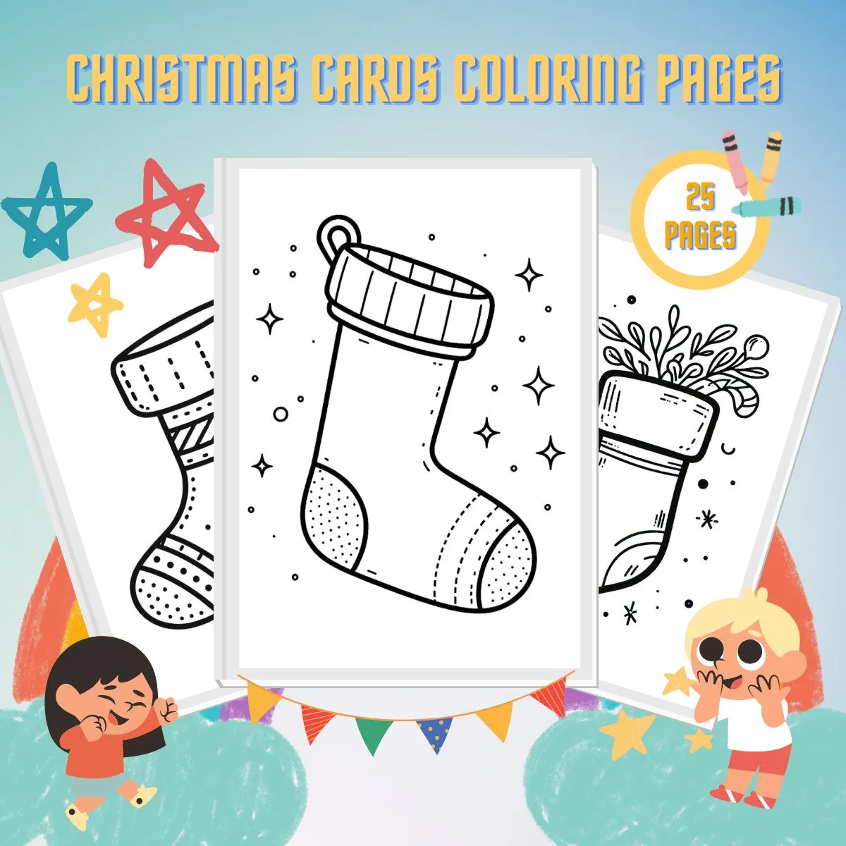Christmas Stocking Coloring Template