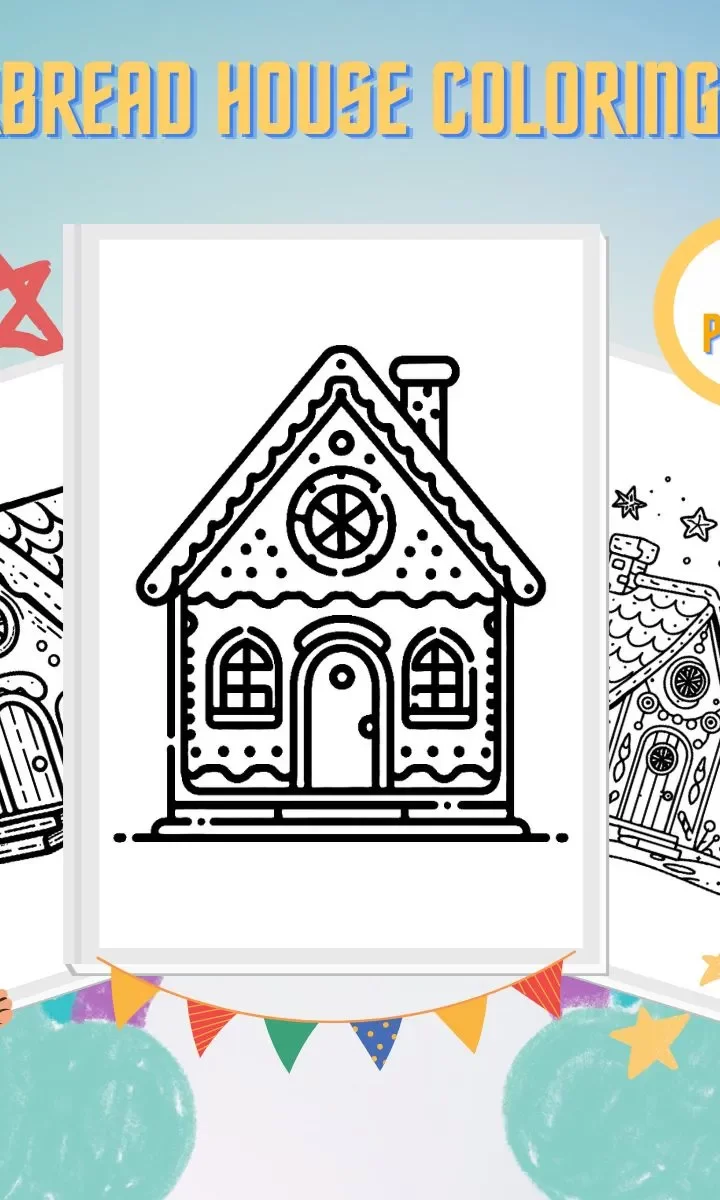 Free Gingerbread House Coloring Page Draw So Cute