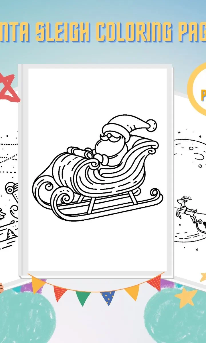 Santa Sleigh Coloring Pages