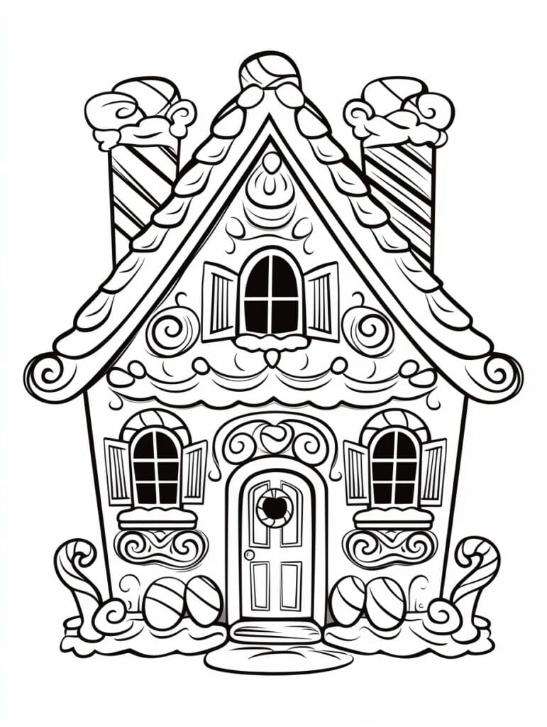 25 Casa De Jengibre Para Colorear: imprimir en PDF gratis