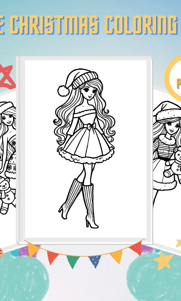 Barbie Natale da colorare