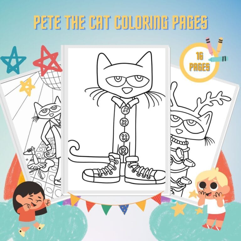 16 Pete The Cat Coloring Pages - PDF Free Printable For Kids
