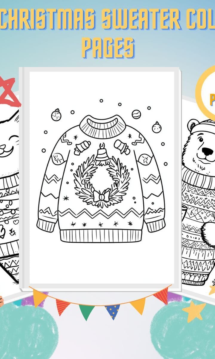 Ugly Christmas Sweater Coloring Pages