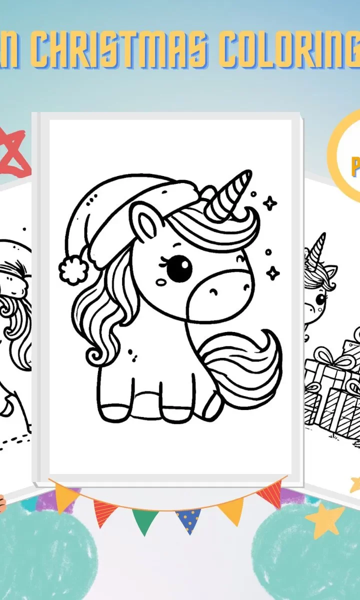 Unicorn Christmas Coloring Pages