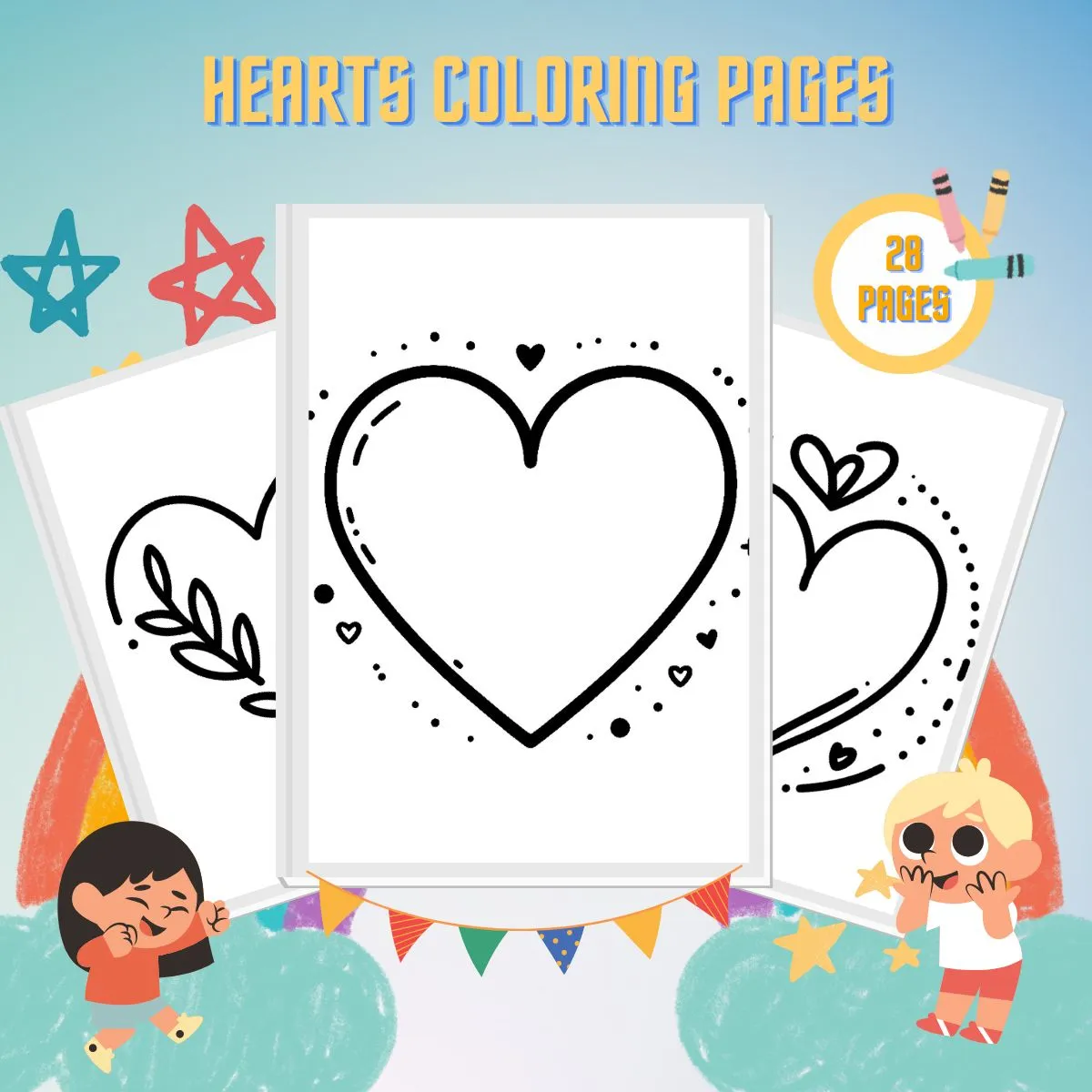 28 Hearts Coloring Pages - Download And Print Free PDF