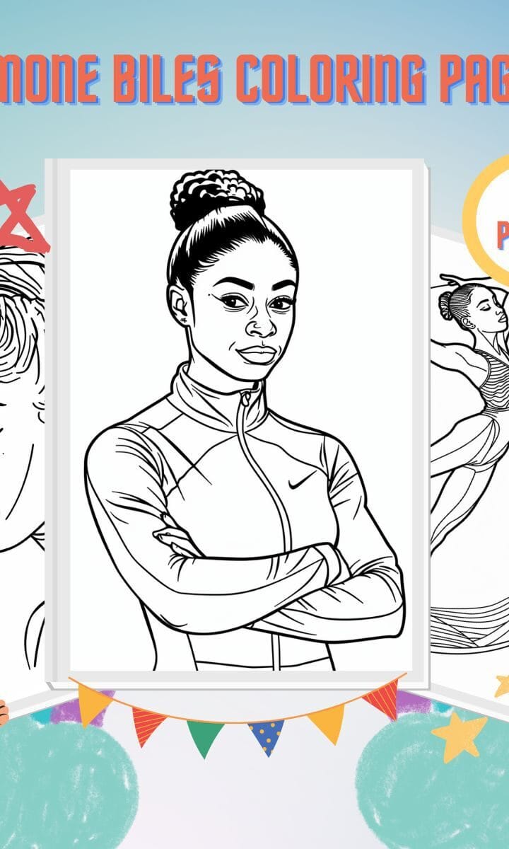 Simone Biles Gambar Mewarnai