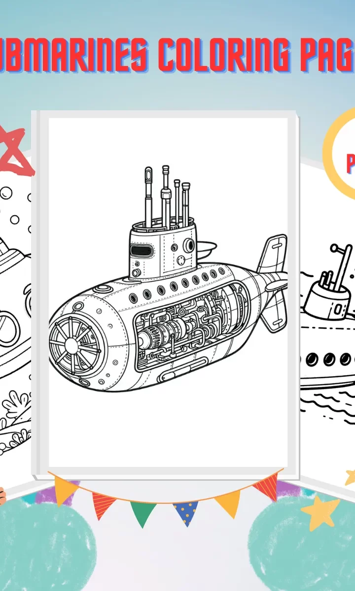 Submarin de colorat